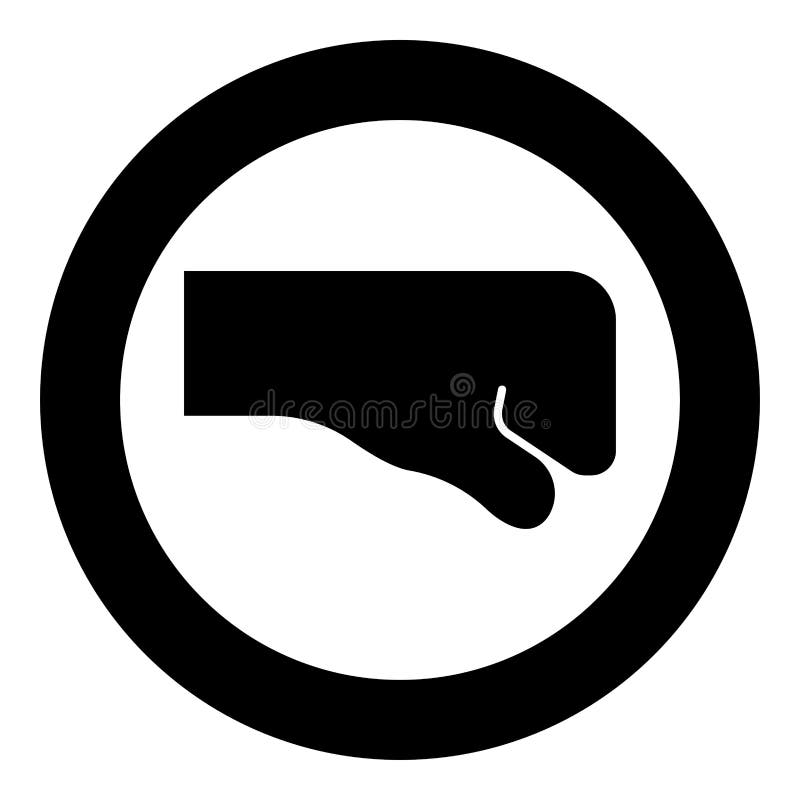 Fist Icon in Circle Round Black Color Vector Illustration Solid Outline ...