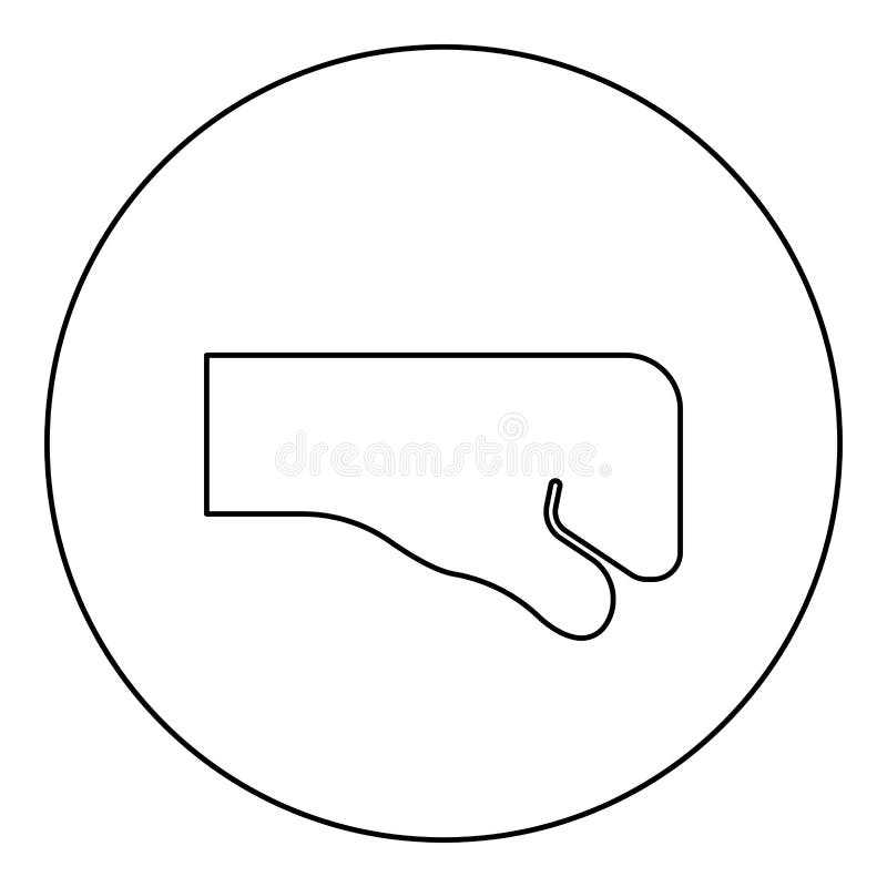 Fist Icon in Circle Round Black Color Vector Illustration Solid Outline ...