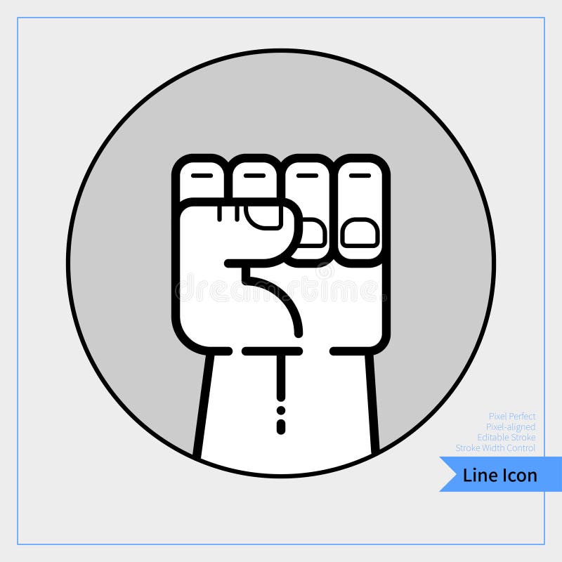 Fist Icon - Professional, Pixel-aligned, Pixel Perfect, Editable Stroke ...