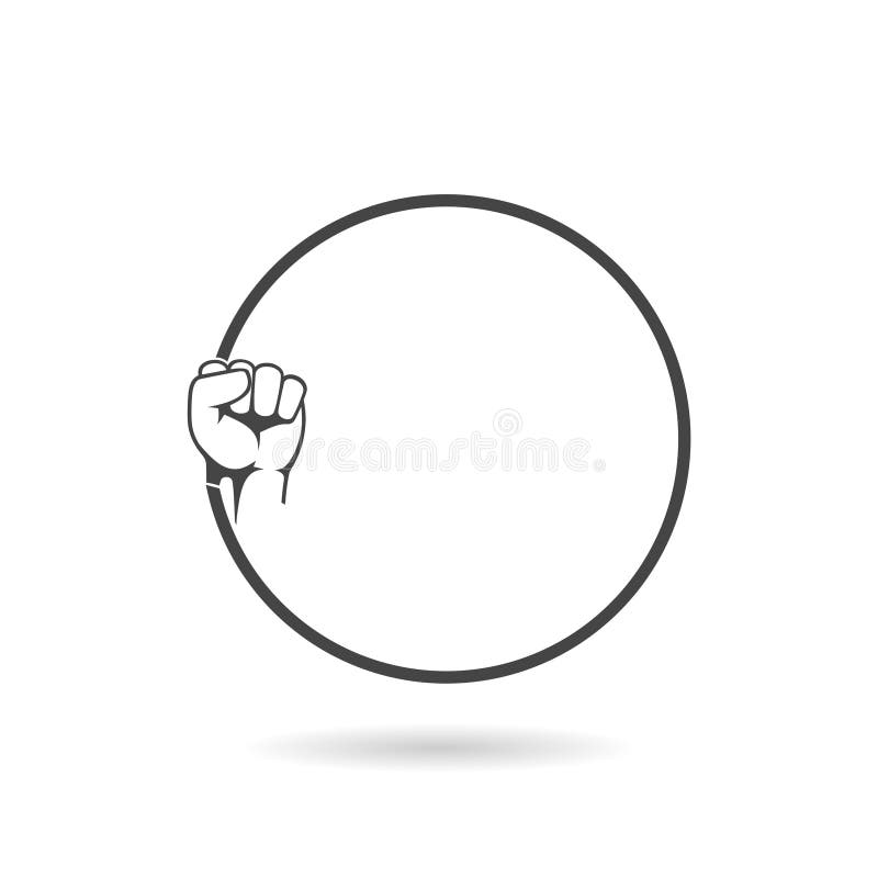 Fist icon with shadow stock vector. Illustration of outline - 190636637
