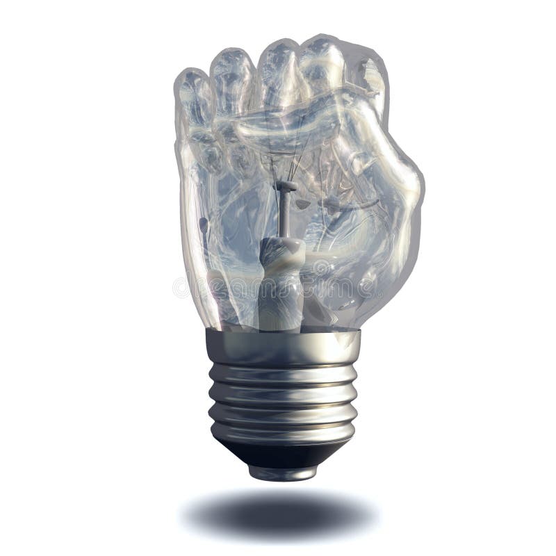 Fist Light bulb stock illustration. Illustration of illustration - 32821813