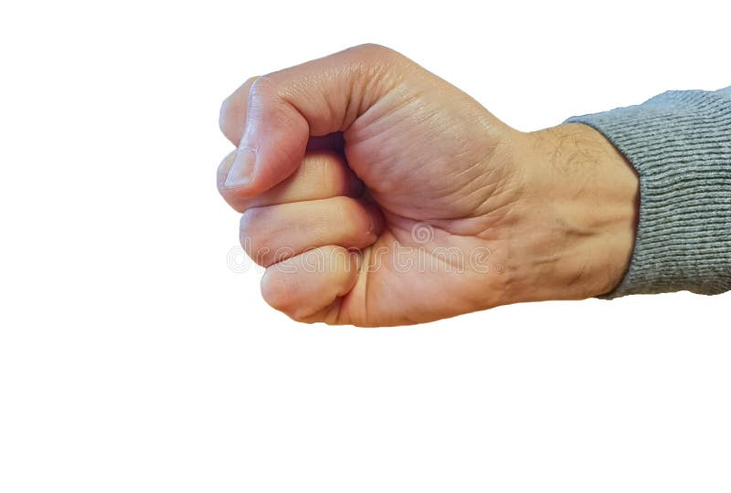 Punch To Punch Hand Sign on Black Background. Stock Photo - Image of ...