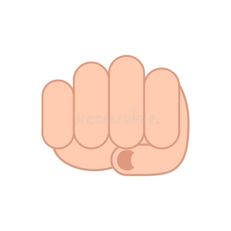 Punch Symbol. Fist Sign Lettering Stock Vector - Illustration of human ...