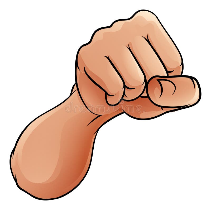 Fist Punching Front Hand Knuckles Cartoon Stock Vector - Illustration ...