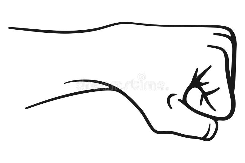 Fist Punching Sketch Vector Stock Vector Illustration Of Hand Knuckle 323374660