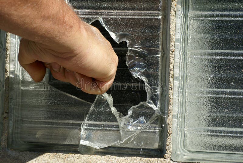Broken window fist stock photo. Image of smashed, violent - 34886484