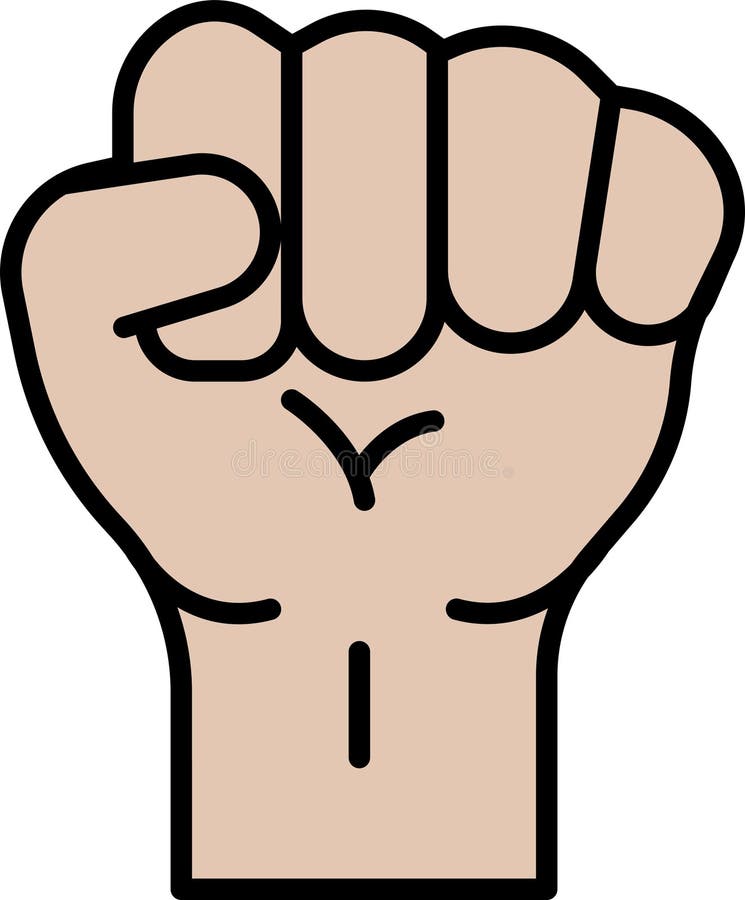 A Fist is Raised in the Air with the Fingers Spread Wide Stock Vector ...