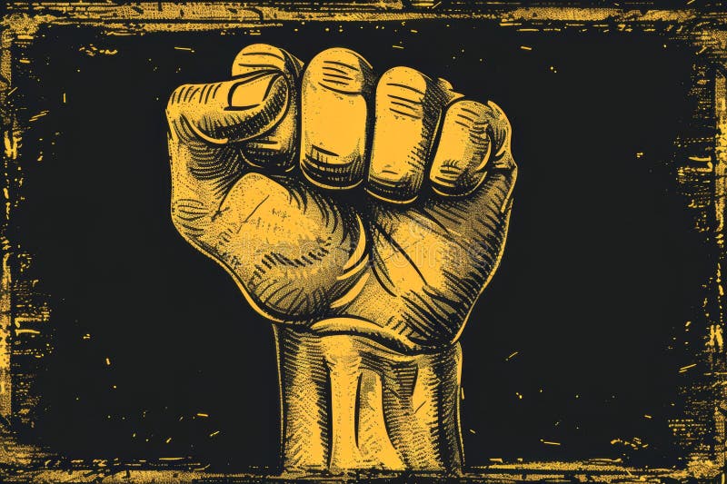 Fist Raised High in Solidarity during a Protest for Justice and ...
