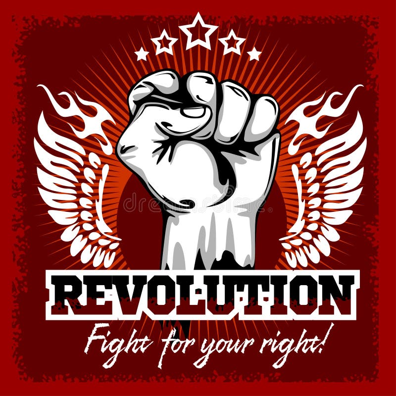 Fist of Revolution. Human Hand Up. Fight for Your Stock Vector ...