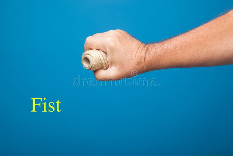 Fist of the Right Hand with Rope Stock Image - Image of hand, closed ...