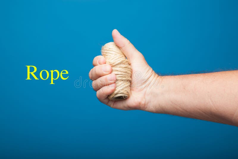 Fist of the Right Hand with Rope Stock Image - Image of hand, bottom ...