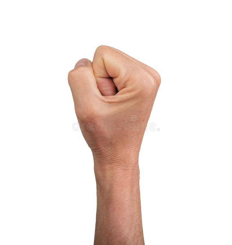 Fist, Side View, Hand Gesture, Sign Isolated on White Background Stock ...