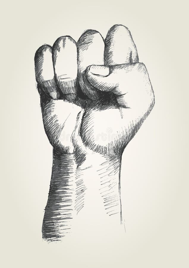 Protest fist sketch stock vector. Illustration of shaking - 22337688