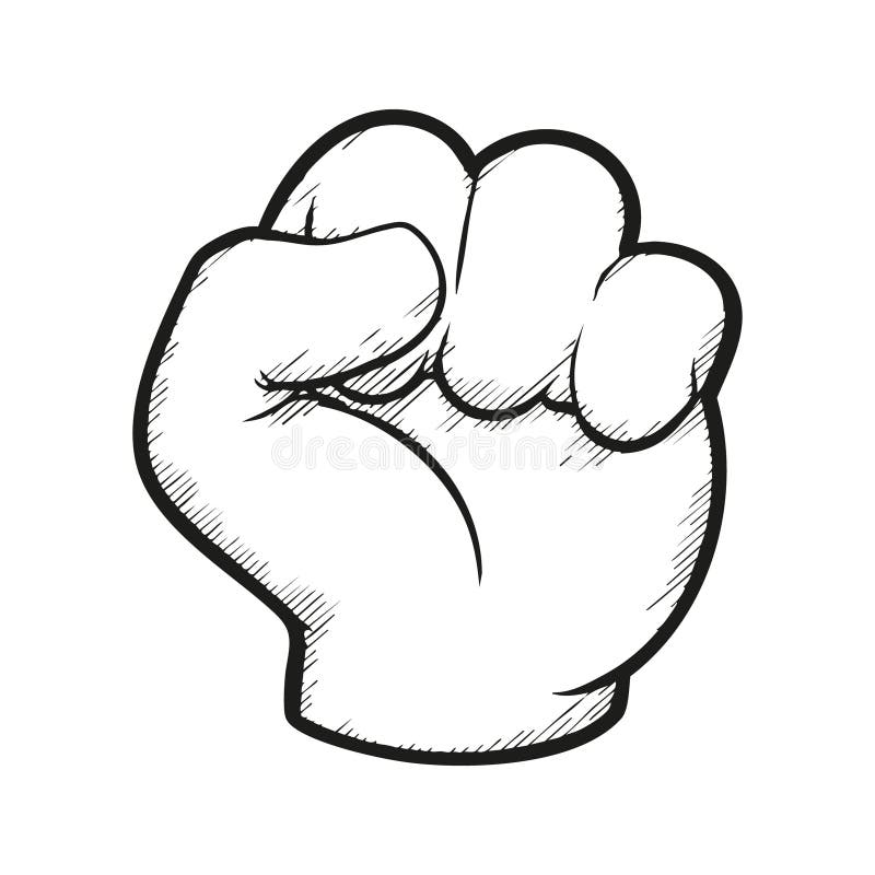 Fist Sketch Illustration. Symbol of Strength and Unity Stock ...