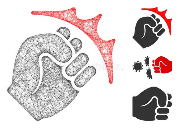 Fist Strike Polygonal Web Vector Mesh Illustration Stock Vector ...