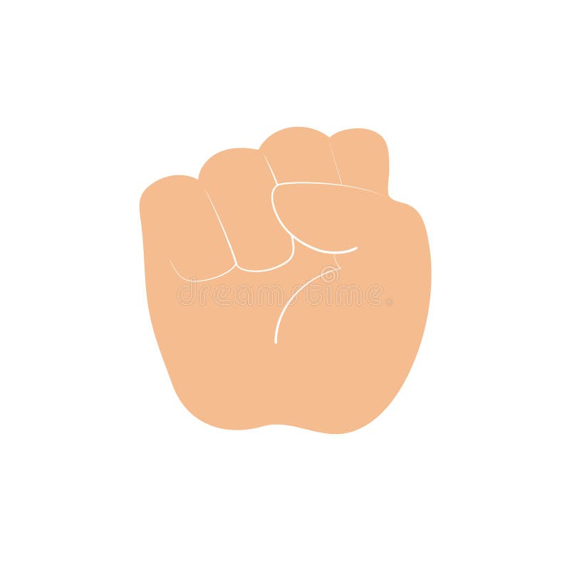 Fist Stylized Vector Sign. Hand Flat Icon Stock Vector - Illustration ...