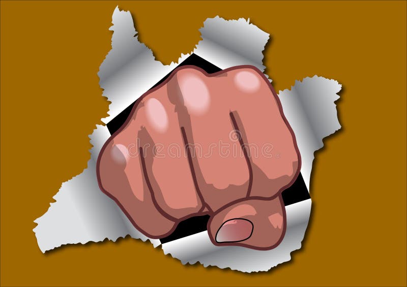 Fist tearing paper stock illustration. Illustration of rupture - 20950907