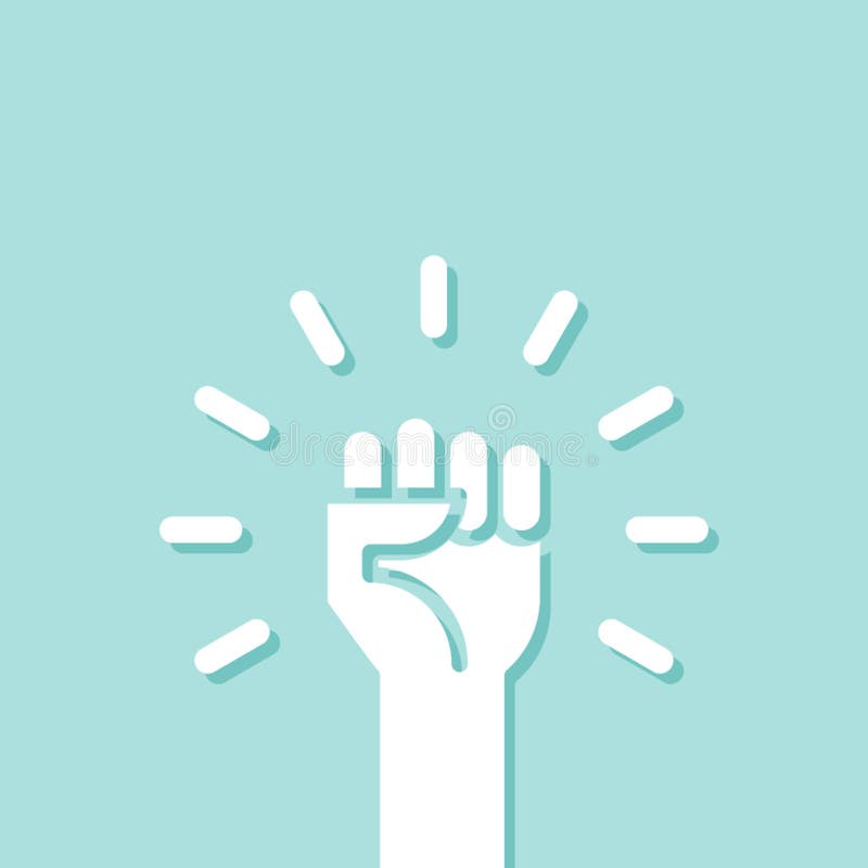Fist Up. Power Concept. Vector Illustration, Flat Design Stock Vector ...