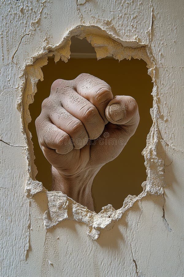 Fist through Wall a Powerful Image of Determination, Strength, and ...