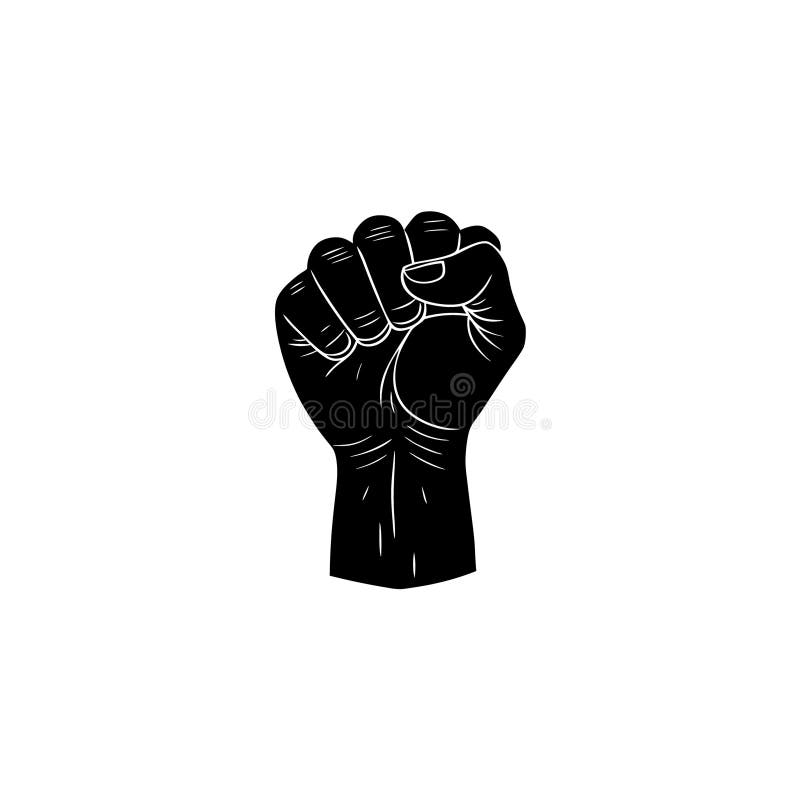 A Fisted Hand of a Worker Vector Illustration Silhouette Stock Vector ...