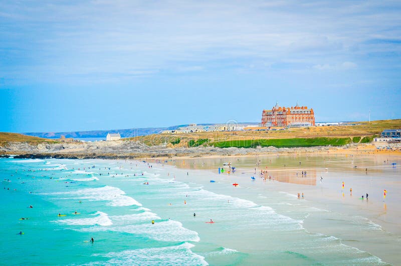 Fistral Beach Newquay Cornwall Stock Image - Image of nature, natural ...