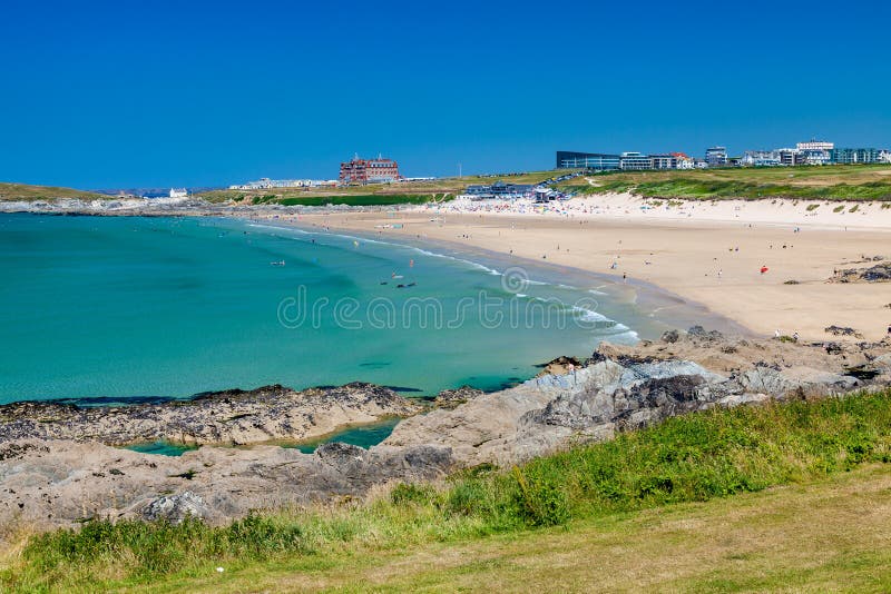 Fistral-Strand Newquay Cornwall England Stockfoto - Bild von ozean ...