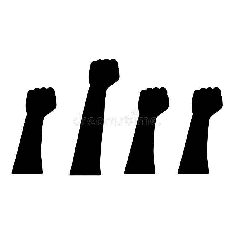 Fists in the air stock illustration. Illustration of fight - 313154727