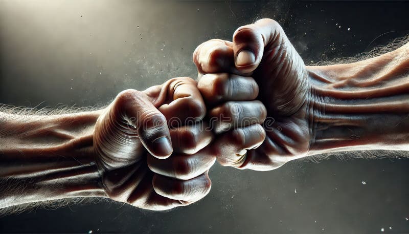 Fists clashing in the air stock illustration. Illustration of debate ...