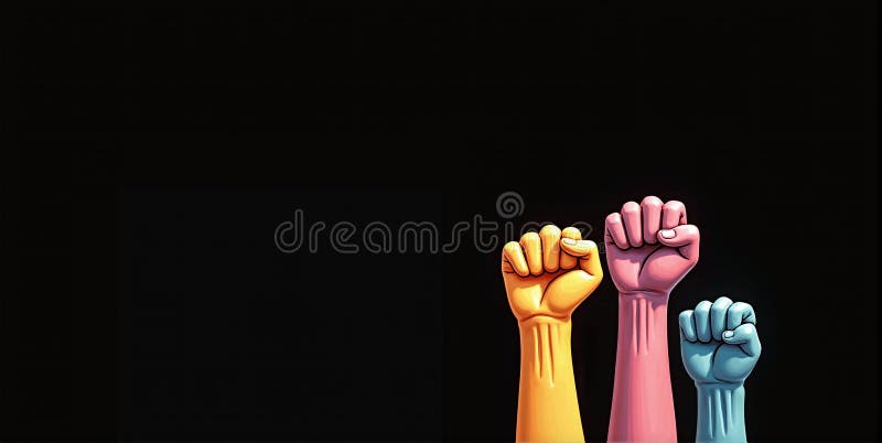 Fists of Different Colors Raised in the Air, Commonality and Diversity ...