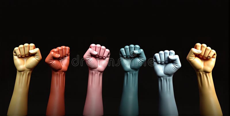 Fists of Different Colors Raised in the Air, Commonality and Diversity ...