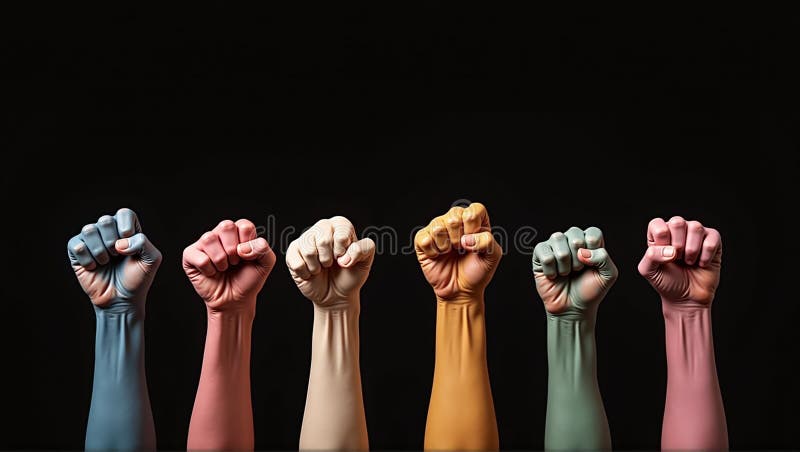 Fists of Different Colors Raised in the Air, Commonality and Diversity ...