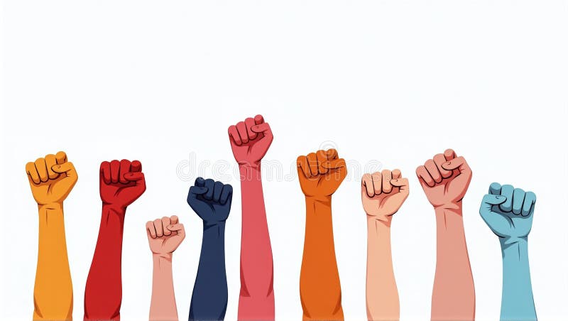 Fists of Different Colors Raised in the Air, Commonality and Diversity ...