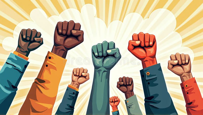 Fists of Different Colors Raised in the Air, Commonality and Diversity ...
