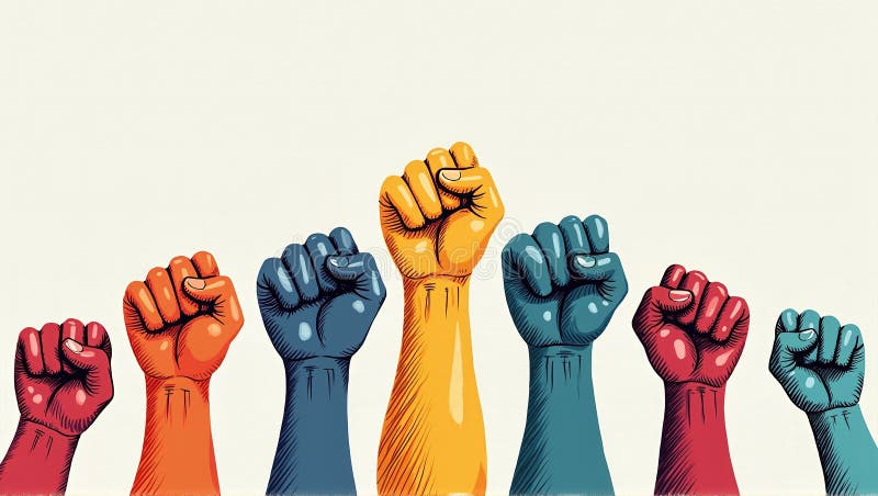 Fists of Different Colors Raised in the Air, Commonality and Diversity ...