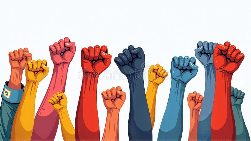 Fists of Different Colors Raised in the Air, Commonality and Diversity ...