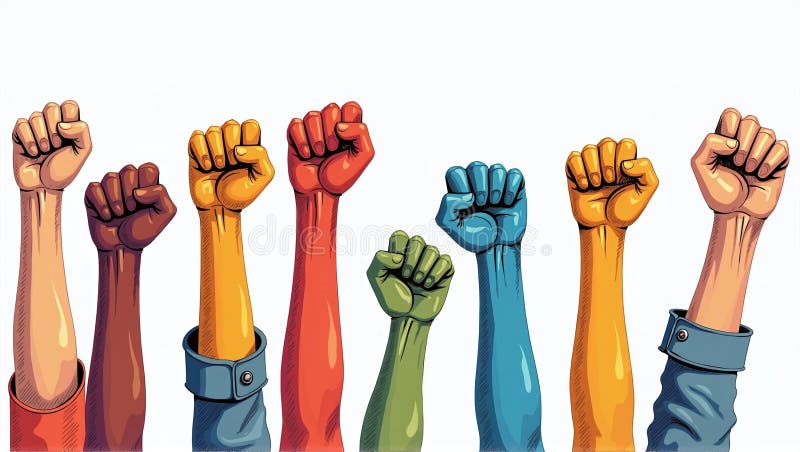 Fists of Different Colors Raised in the Air, Commonality and Diversity ...