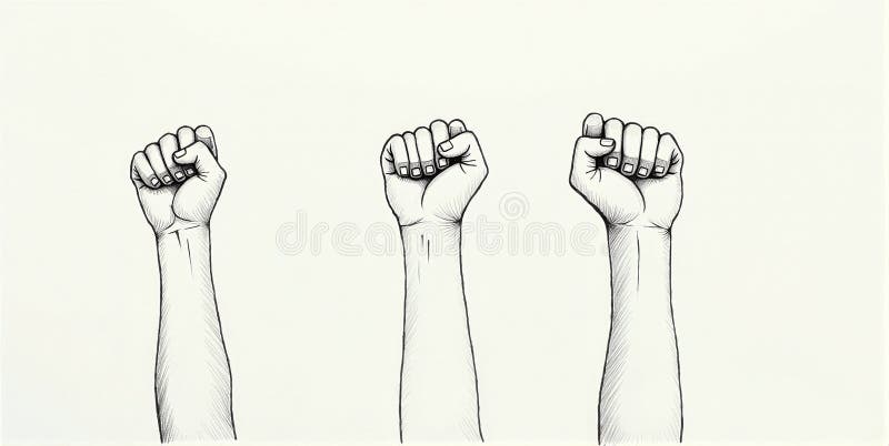 Fists of Different Colors Raised in the Air, Commonality and Diversity ...