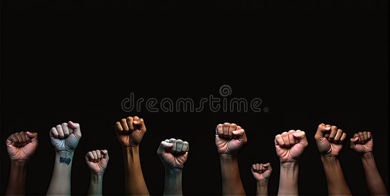 Fists of Different Colors Raised in the Air, Commonality and Diversity ...