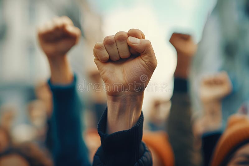Fists Raised for Human Rights Stock Image - Image of clenched, equality ...