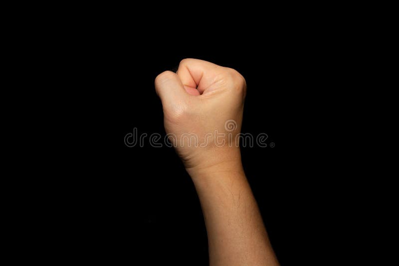 The Fists of the Right Hand Show Signs of Strength or Zero Stock Photo ...