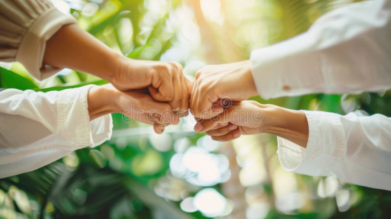 Fists of Team Unity.AI Generated Image Stock Photo - Image of agreement ...