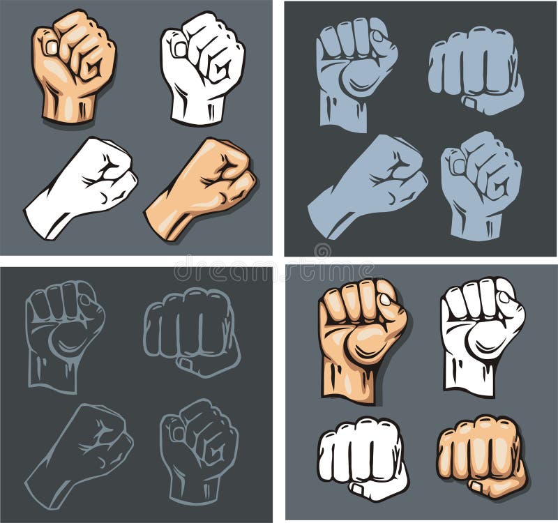 Fists - Vector Set. Stock Illustration. Stock Vector - Illustration of ...