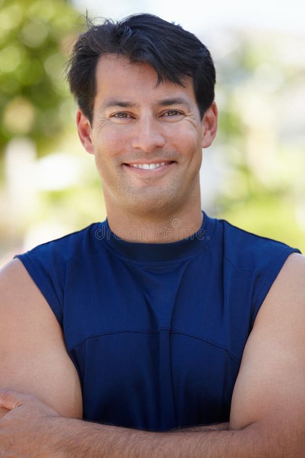 Fit, active man outdoors stock photo. Image of adult - 54945742