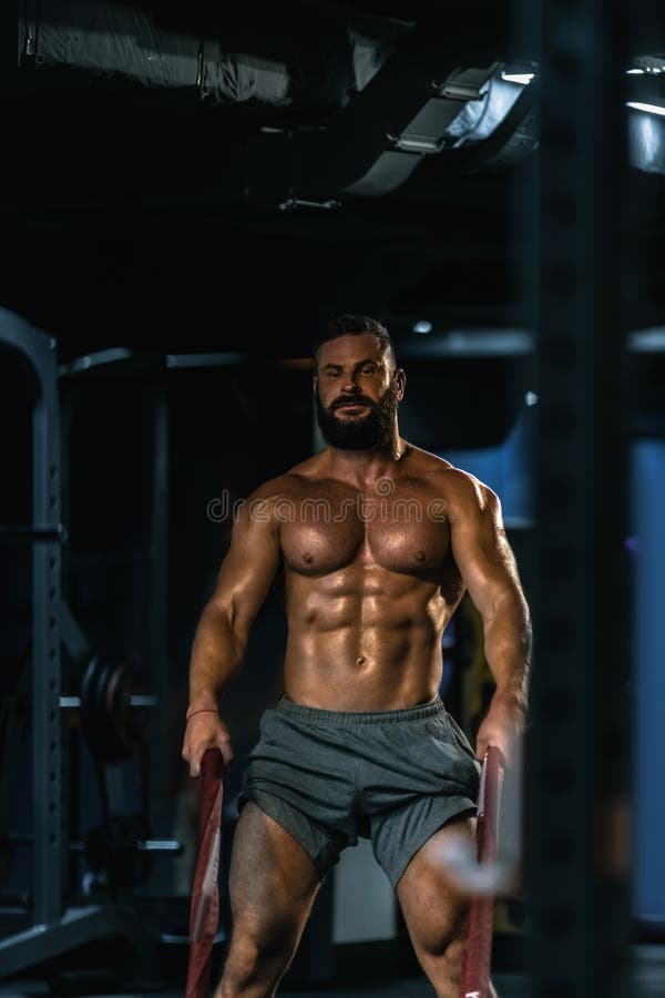 Functional Training with Rope Stock Photo - Image of biceps, caucasian ...