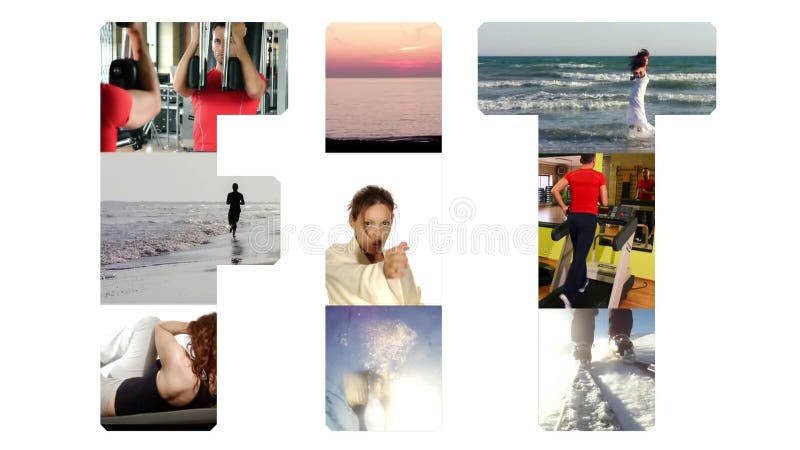 Fit collage on white stock video. Video of fitness, collage - 48462583