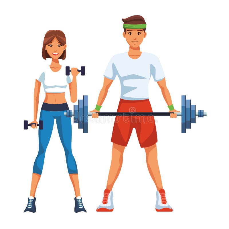 Fit couple doing exercise stock vector. Illustration of exercise ...