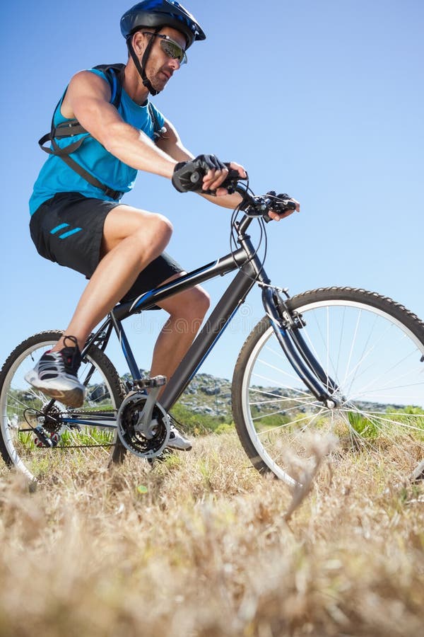 Fit Cyclist Riding in the Countryside Stock Photo - Image of scenic ...