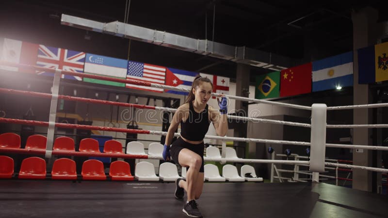 Fit Female Boxer Training in a Boxing Hall Stock Footage - Video of ...