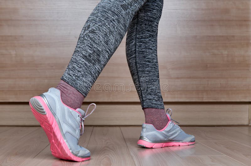 Fit Female Leg in Sport Shoe Step Stock Photo - Image of athlete ...