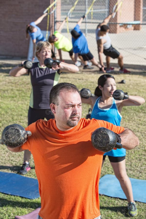 Adult Boot Camp Exercise Class Stock Photo - Image of american, active ...